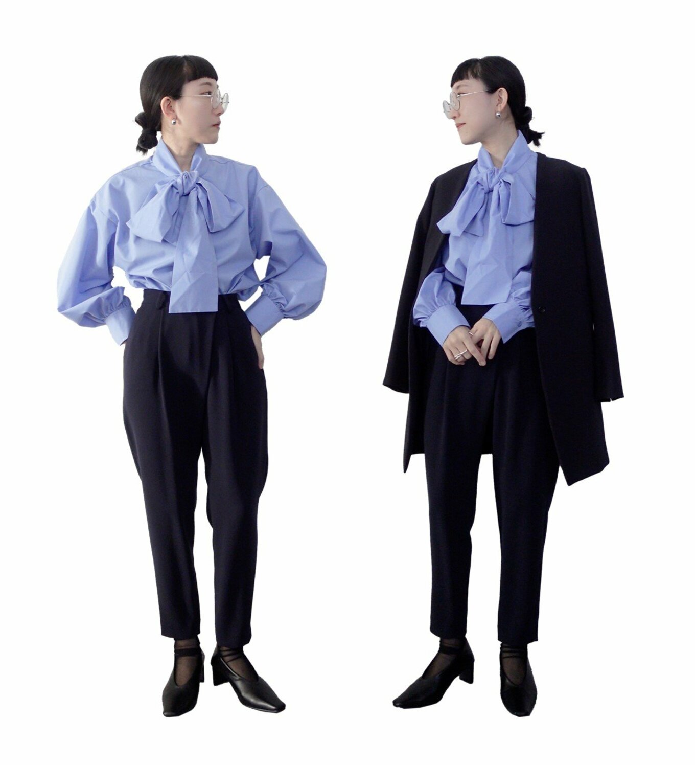 [写真](1ページ目)「卒入学」は6000円のブラウスをおしゃれに着まわす3コーデ。ユニクロのワイドパンツとも相性抜群 | ESSEonline（エッセ オンライン）