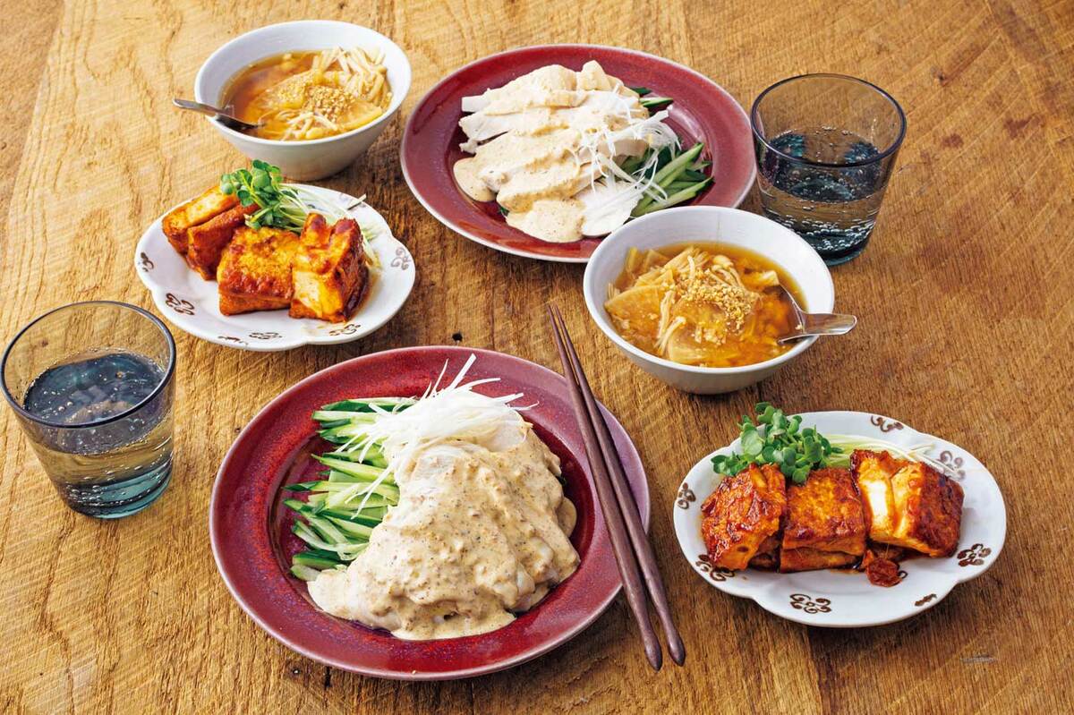 電子レンジで「蒸し鶏のバンバンジー」献立。糖質オフの簡単やせレシピ | ESSEonline（エッセ オンライン）