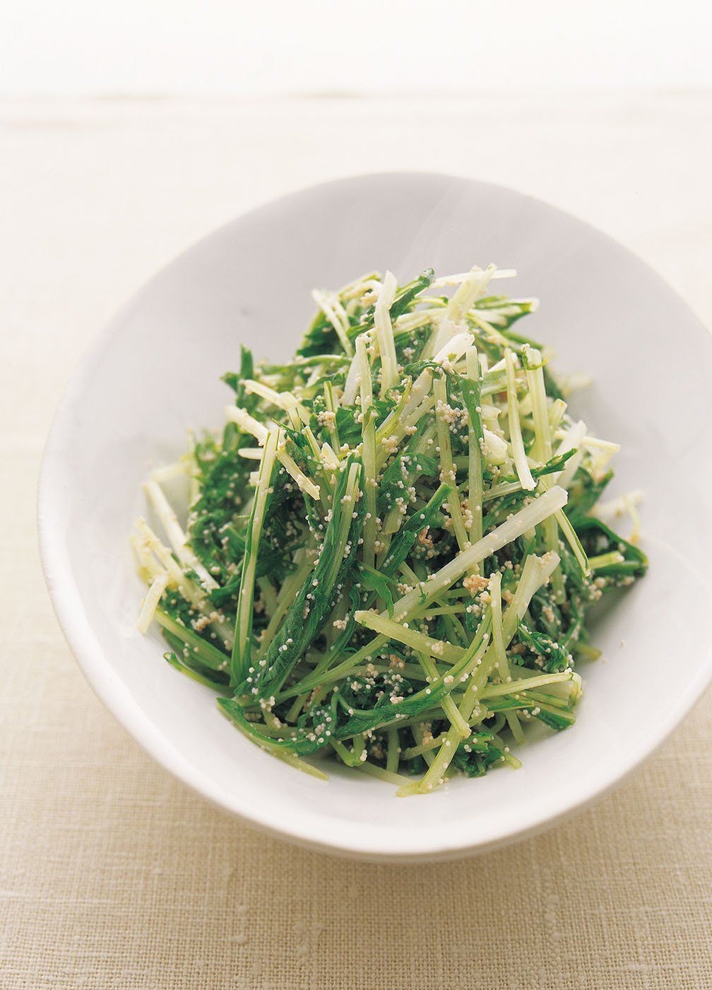 やみつきになる「水菜のタラコ炒め」。シャキシャキ食感と塩気が絶妙／大庭英子さんの旬レシピ | ESSEonline（エッセ オンライン）