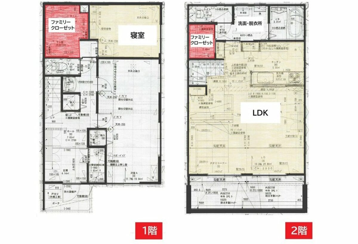 LDKと寝室近くにファミリークローゼットがある間取り。衣類管理＆お出かけがスムーズ | ESSEonline（エッセ オンライン）