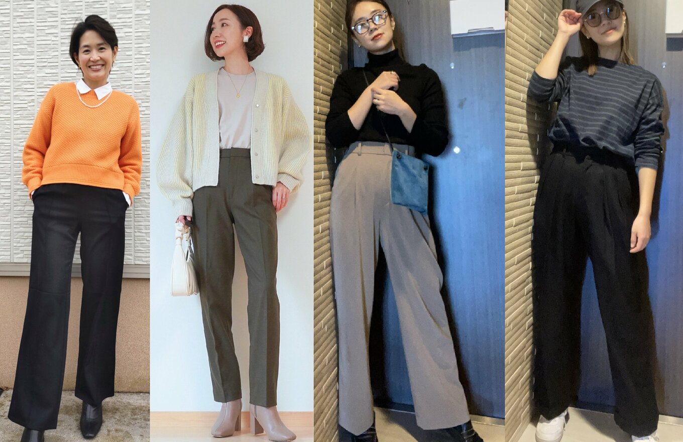 [写真](1ページ目)ユニクロGUの「神パンツ」。高身長でも低身長でも決まるコーデ4つ | ESSEonline（エッセ オンライン）