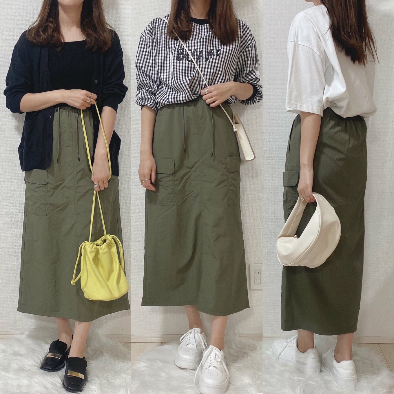 [写真](1ページ目)GUの2490円スカートが熱い！アラフォー向け1週間着まわし例 | ESSEonline（エッセ オンライン）