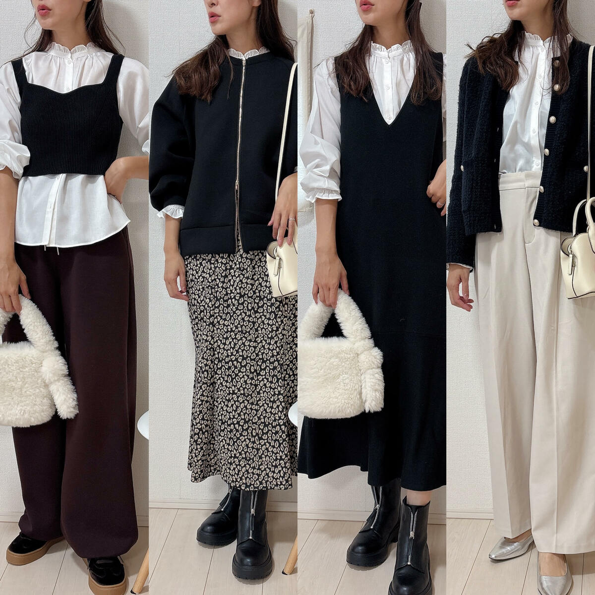 アラフォー大歓喜の「GUブラウス」が2290円。1枚でも重ね着でも映えて万能すぎ | ESSEonline（エッセ オンライン）