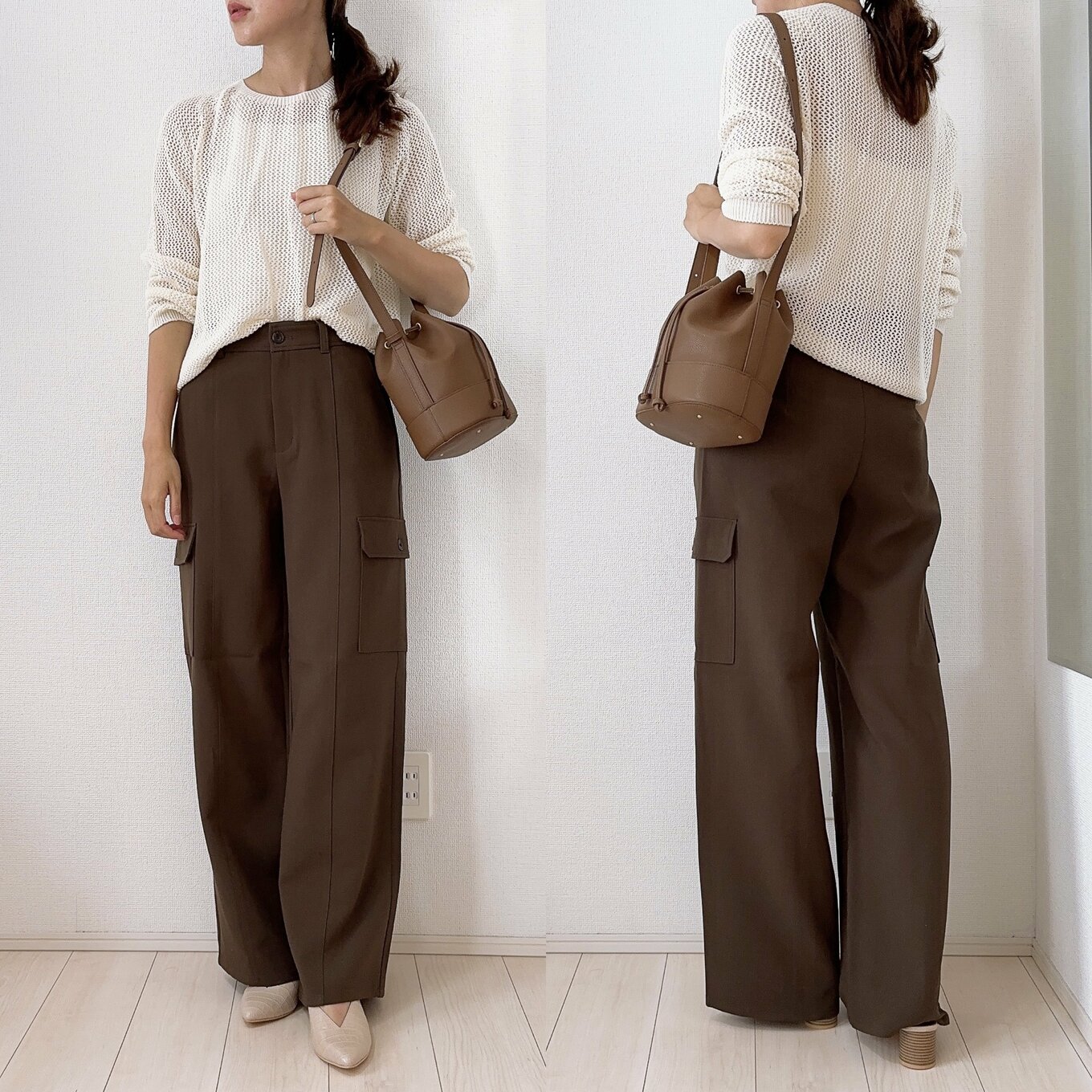 [写真](1ページ目)GU2990円「カーゴパンツ」がかなり使える。アラフォー・1週間着回し術 | ESSEonline（エッセ オンライン）