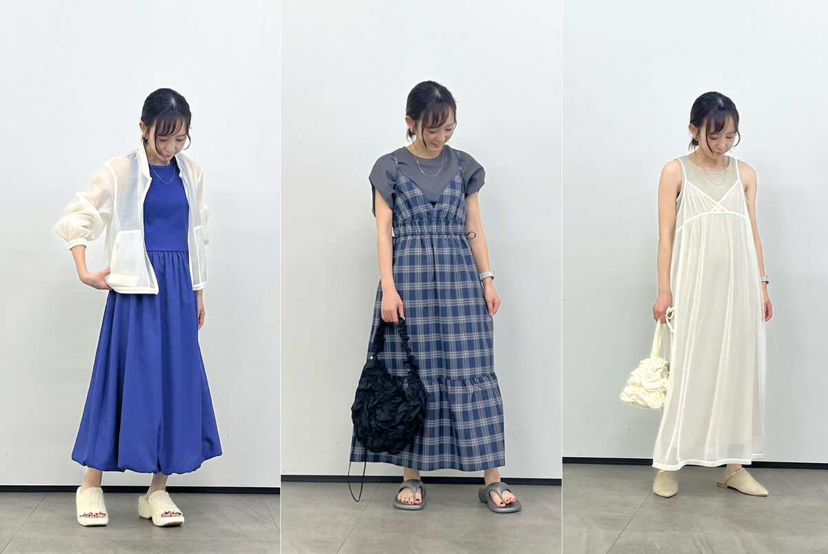 アラフォー以上におすすめの「GU」新作ワンピース3選。甘すぎず、体形カバーも！ | ESSEonline（エッセ オンライン）