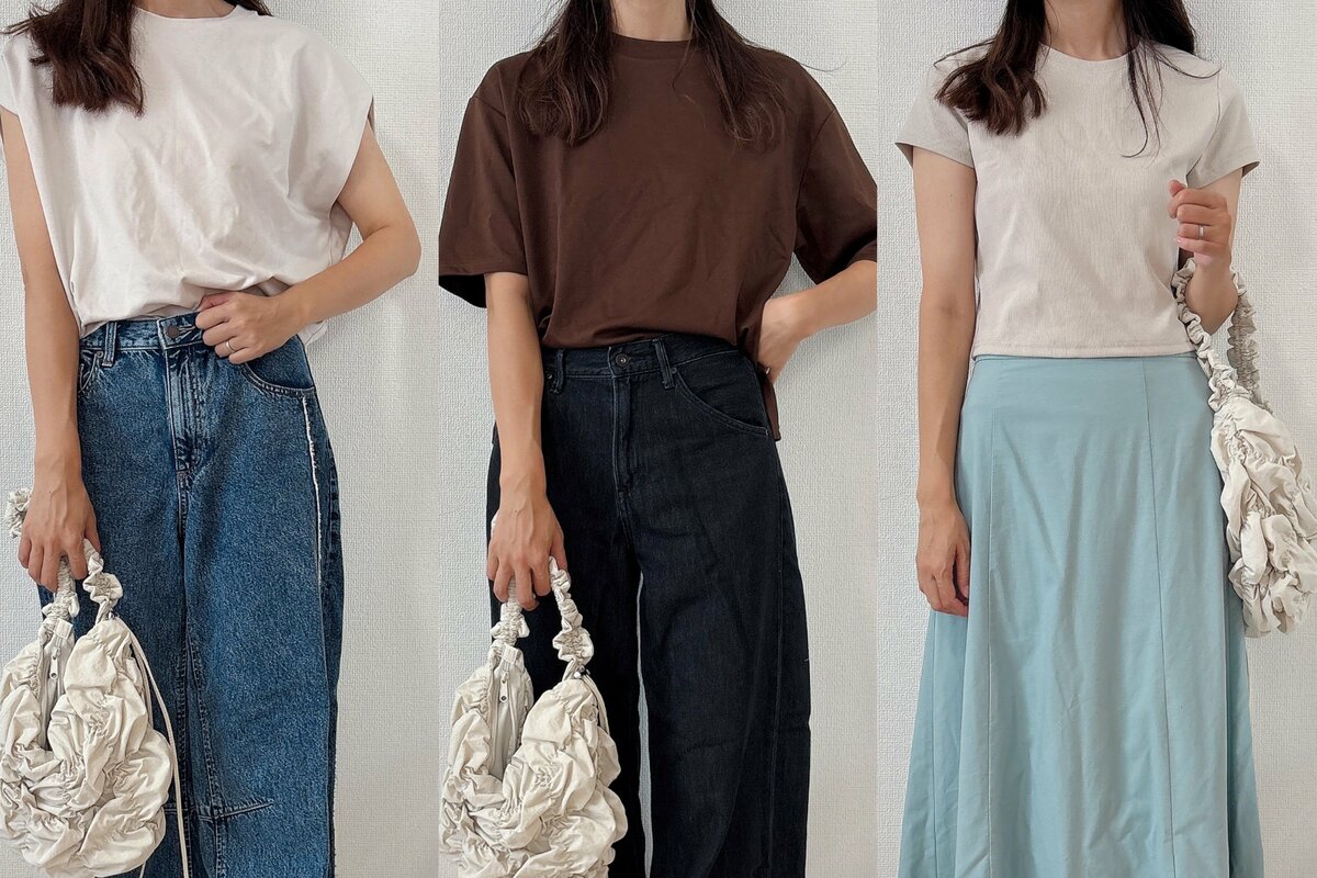 アラフォーおすすめ「GUのTシャツ」3選。990円以下で涼しく、体型カバーも | ESSEonline（エッセ オンライン）