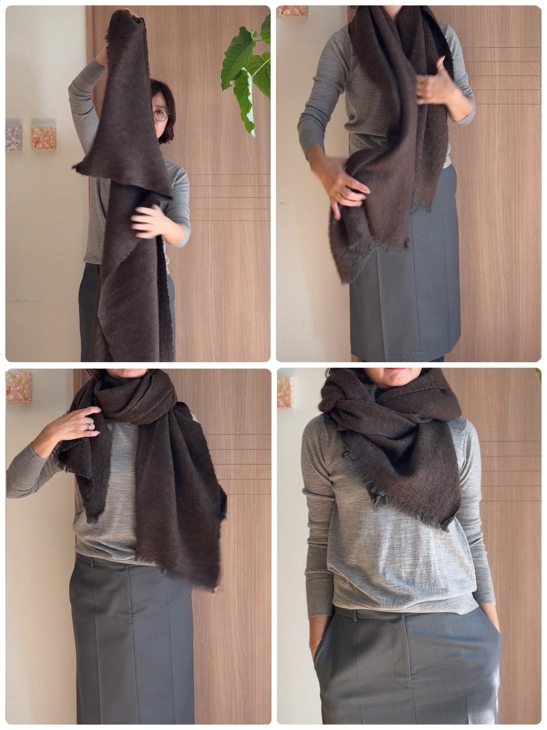 50代の「ストール活用コーデ」3選。“あえて”きっちりしない、1種類の巻き方を覚えればOK | ESSEonline（エッセ オンライン）